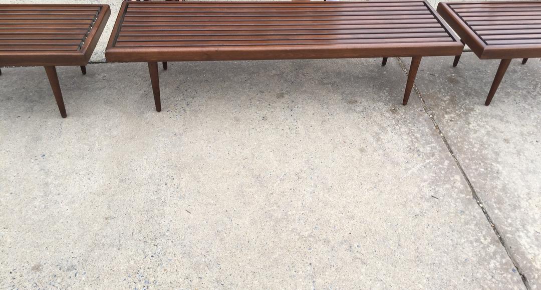 MCM Slat Bench/Coffee Table | Modern Montage | Arlington, VA