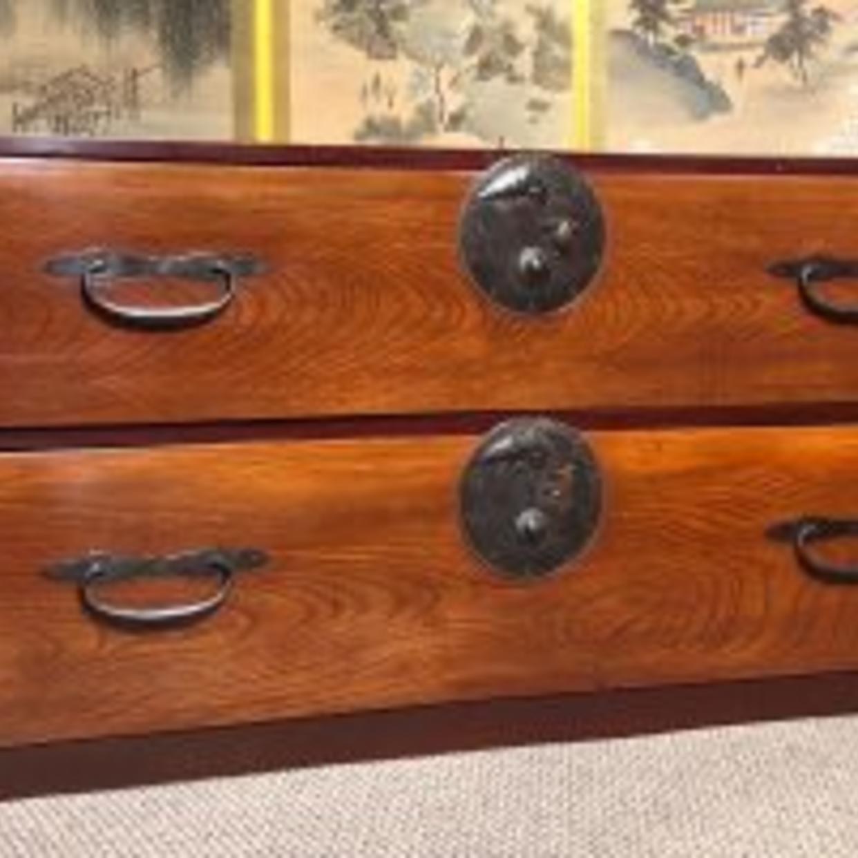 Antique Japanese Nihonmatsu Lacquer Han Tansu Clothing Chest. | Kuraya ...