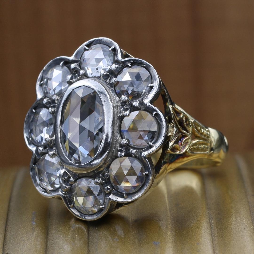 Georgian-Style Rose Cut Diamond Statement Ring c1980 | Pippin Vintage ...