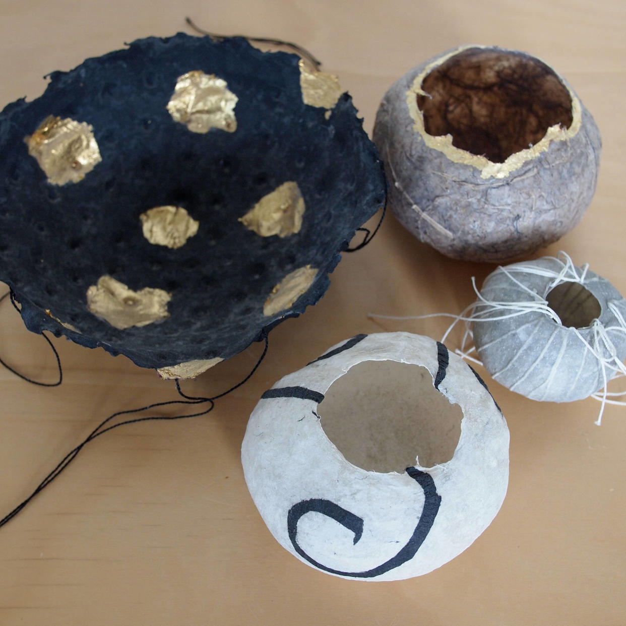 Lot of 4 Original JUDY TOBIE VESSELS, Hand-made Paper, | Refuge Gallery ...