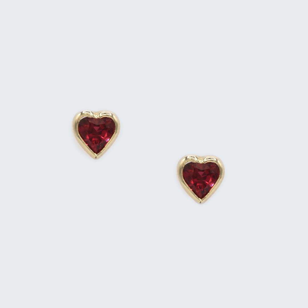 Full Cut Ruby Heart Studs | Eliza Page | Second Street District ...