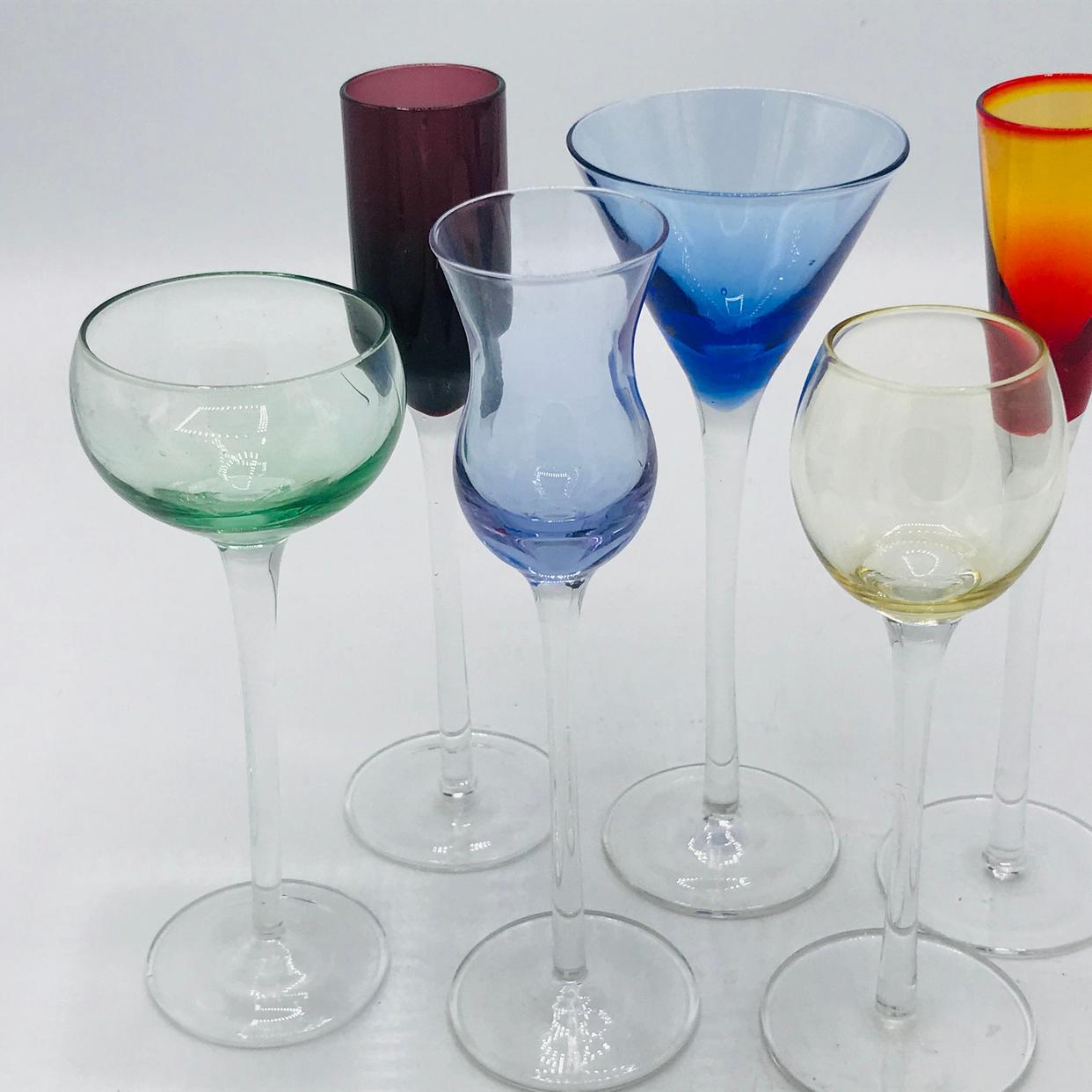 Vintage (6) tall stemmed Sherry Shot Cordial glasses Very | JoAnntiques ...