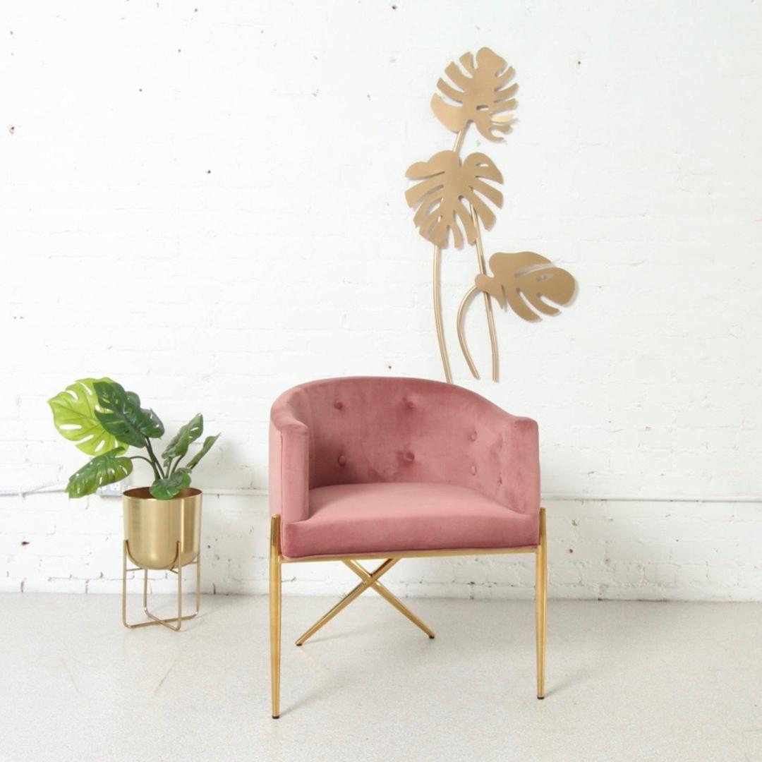 Celine Dusty Pink Velvet and Brass Club Chair | Sunbeam Vintage ...