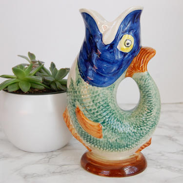 Gurgling Fish Pitcher Gurgling Cod Pitcher Fish Vase Majolica ...