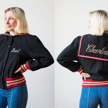 1960s Letterman Jacket / Black and Red Wool Letterman | Milk & Ice ...
