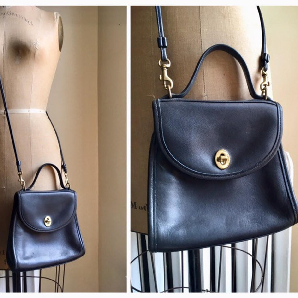 vintage 90s COACH bag, authentic COACH purse / black | Age of Mint ...