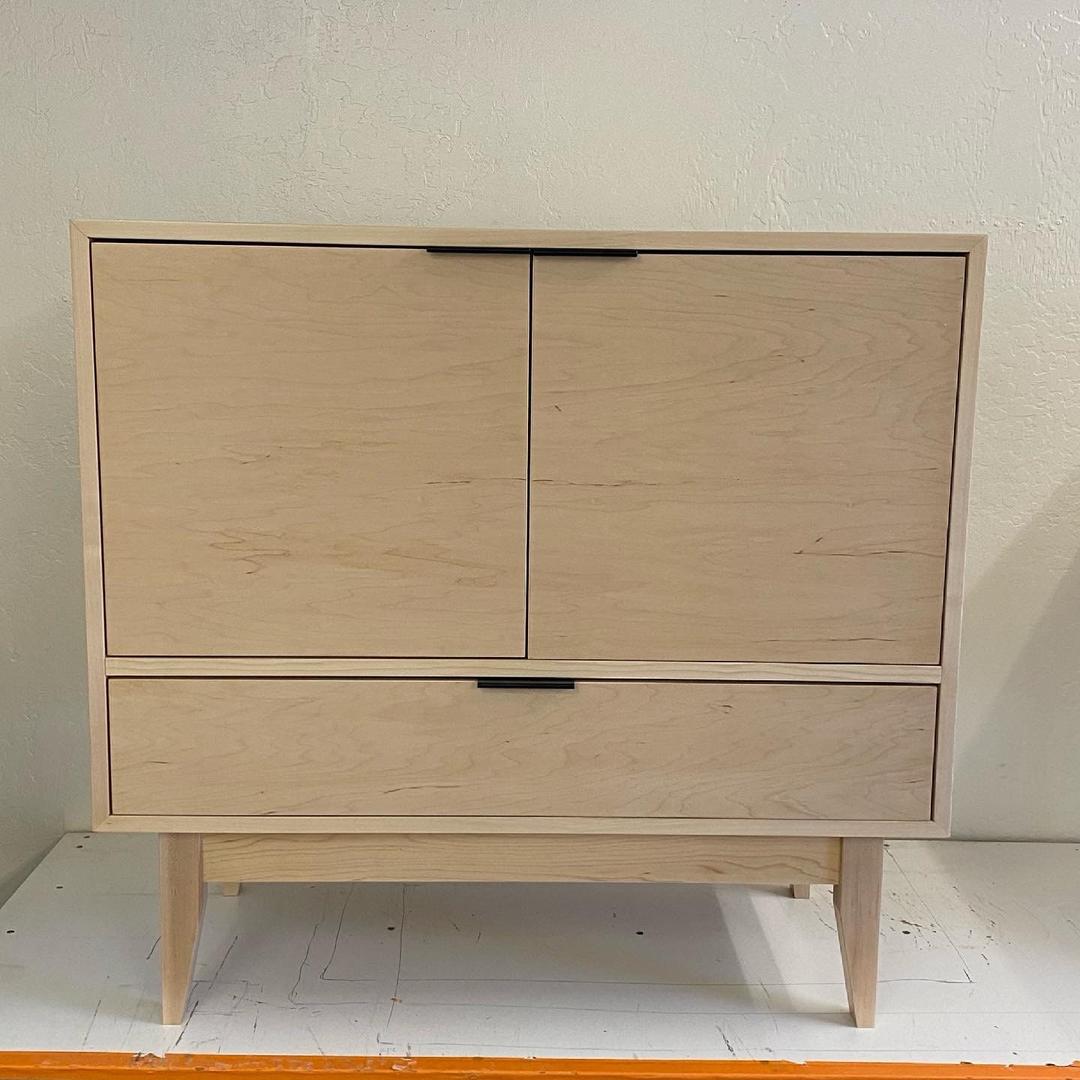 NEW Hand Built Mid Century Inspired Buffet / Credenza 36" Maple Double ...
