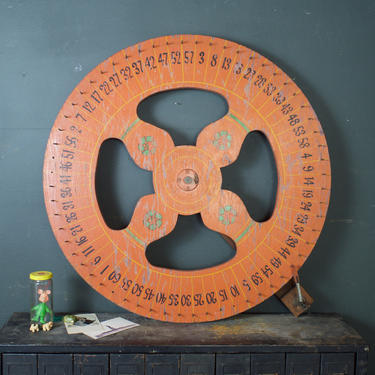 Antique Carnival Wheel Handpainted Wood Game of Chance | Sevenbc - Kew ...