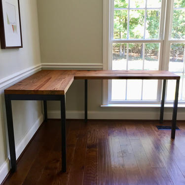 CUSTOM: Reclaimed Wood L Shaped Desk | Arc + Timber - Nanjemoy, MD | ATTIC