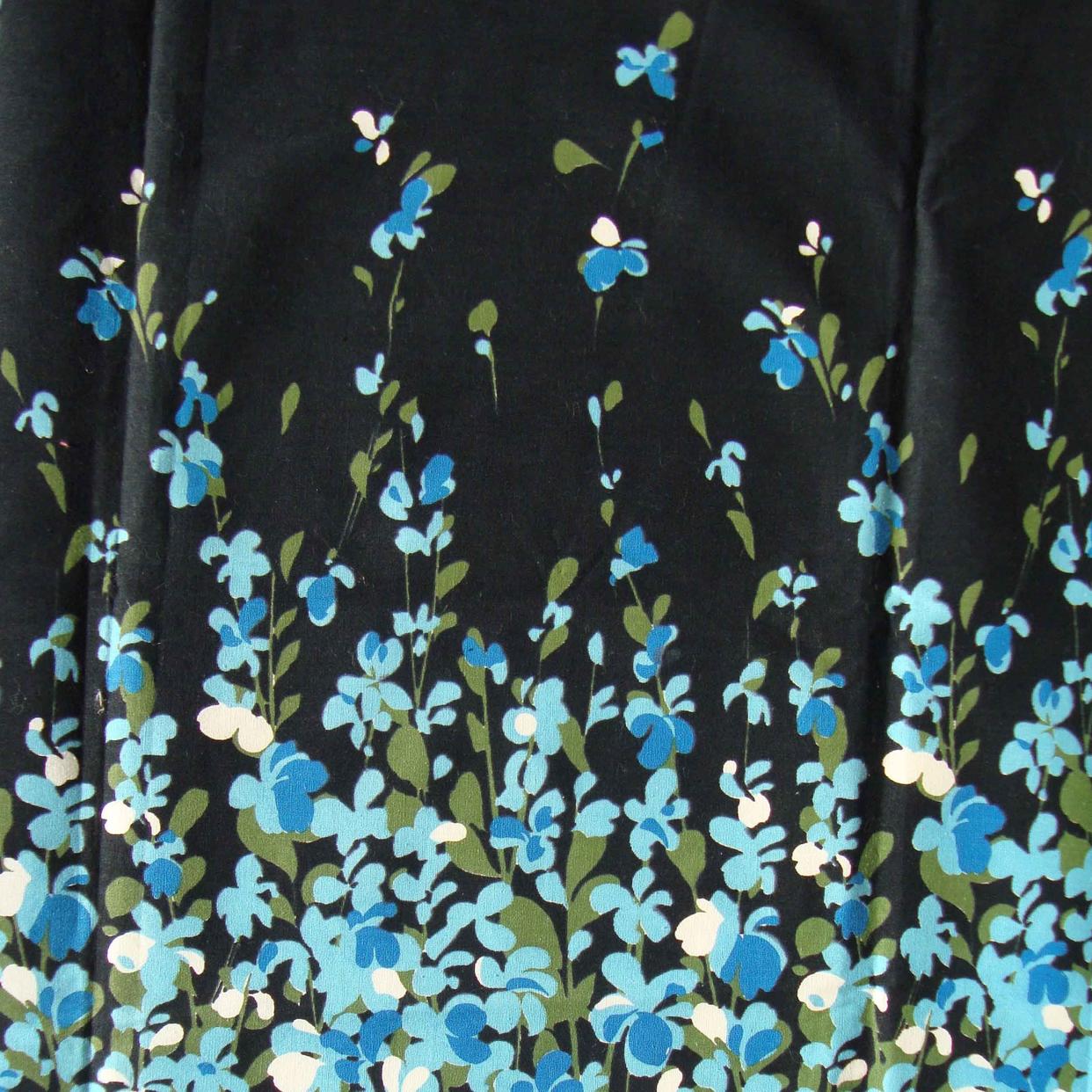 Vintage 40s Fabric Remnant Floral Border Print 1 Yd | Metro Retro ...