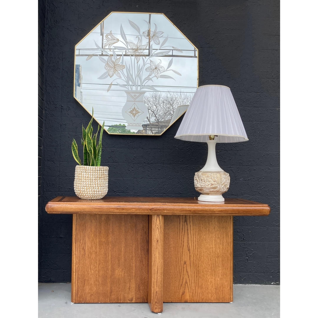1980s Oak Console Table | Revival Vintage | North Loop - Austin, TX