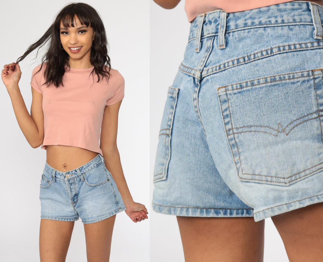 90s Jean Shorts Low Rise Blue Denim Shorts Bottoms 1980s | Shop Exile ...