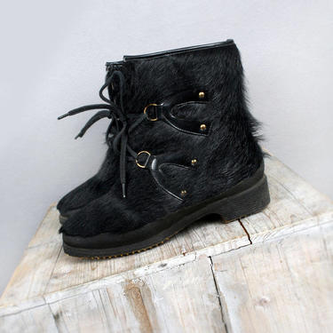 Real Fur French Vintage Winter Snow Boots - | Boutique 369 - Palm ...