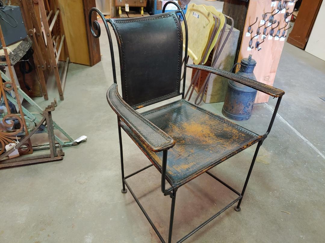 Cool leather and metal chair | Earthwise Architectual Salvage (Tacoma ...
