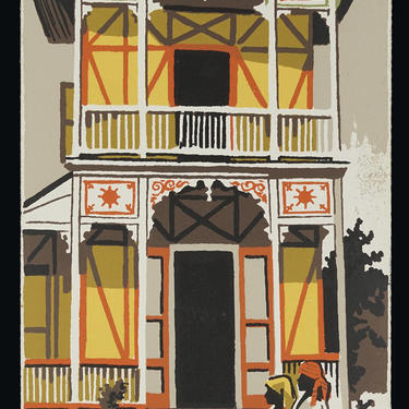 Mark Coomer Serigraph Colonial Architecture House New Orleans | Vintage ...