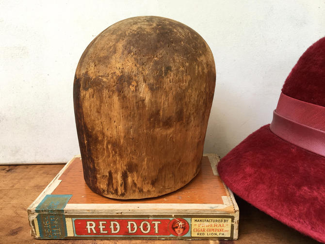 Vintage Wood Hat Form, Millinery Hat Block, Wooden Hat Display ...