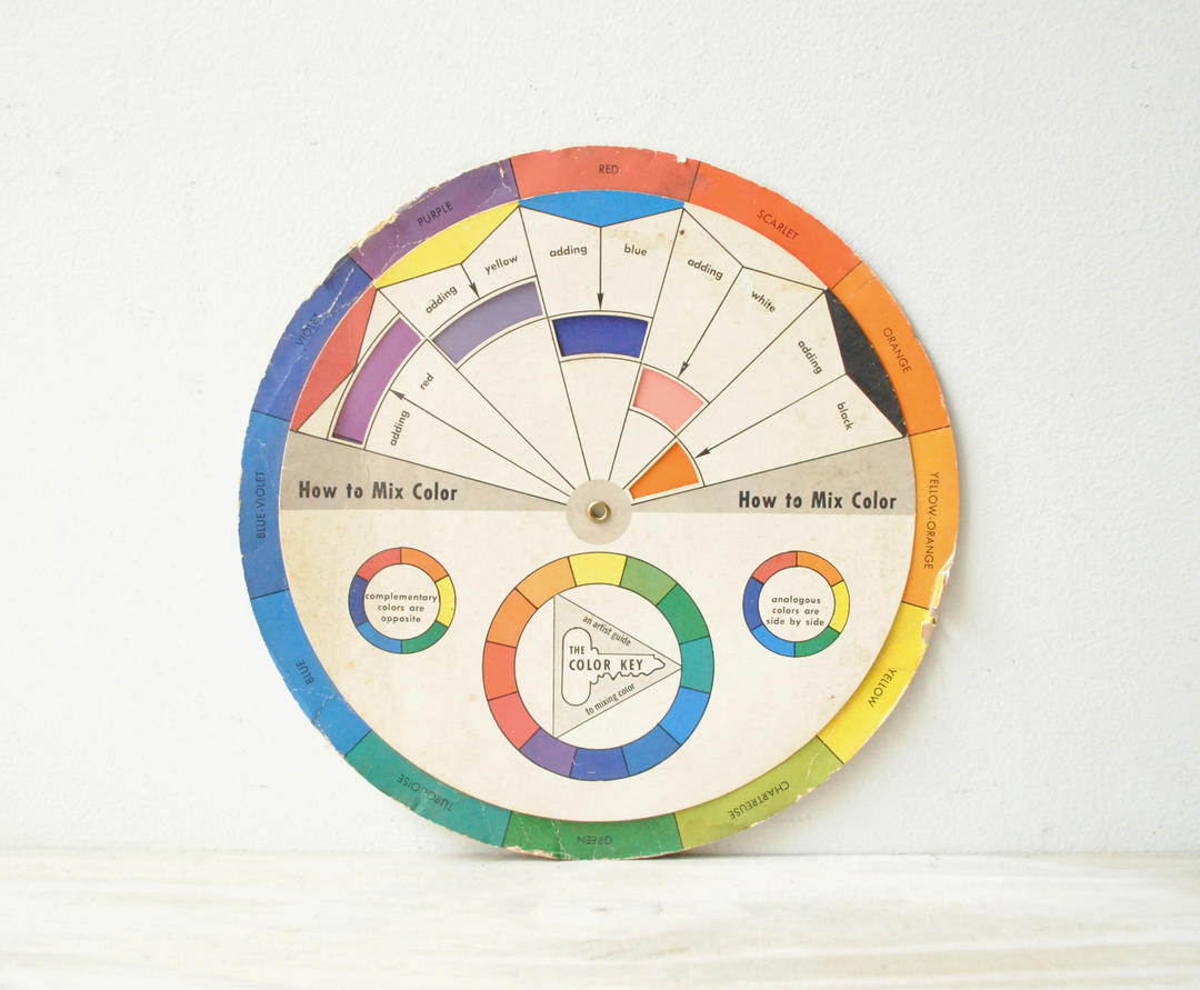 Vintage Color Wheel Paint Mixing Guide, Artist Color Wheel, The ...
