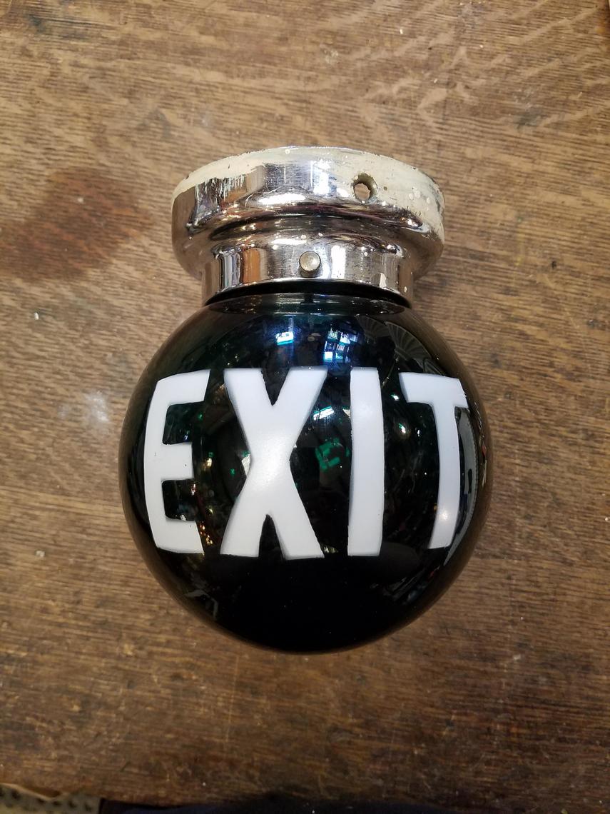 Vintage Green glass exit sign | Earthwise Architectual Salvage (Seattle ...