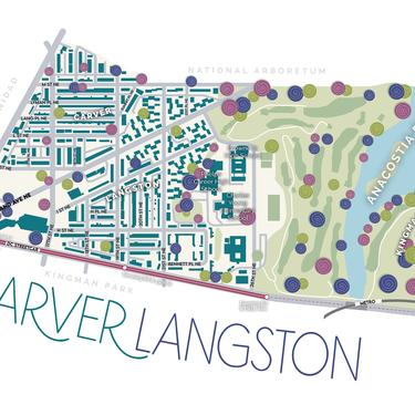 Carver Langston DC neighborhood map print 11x17 | Wild Places Prints - Washington, DC | ATTIC