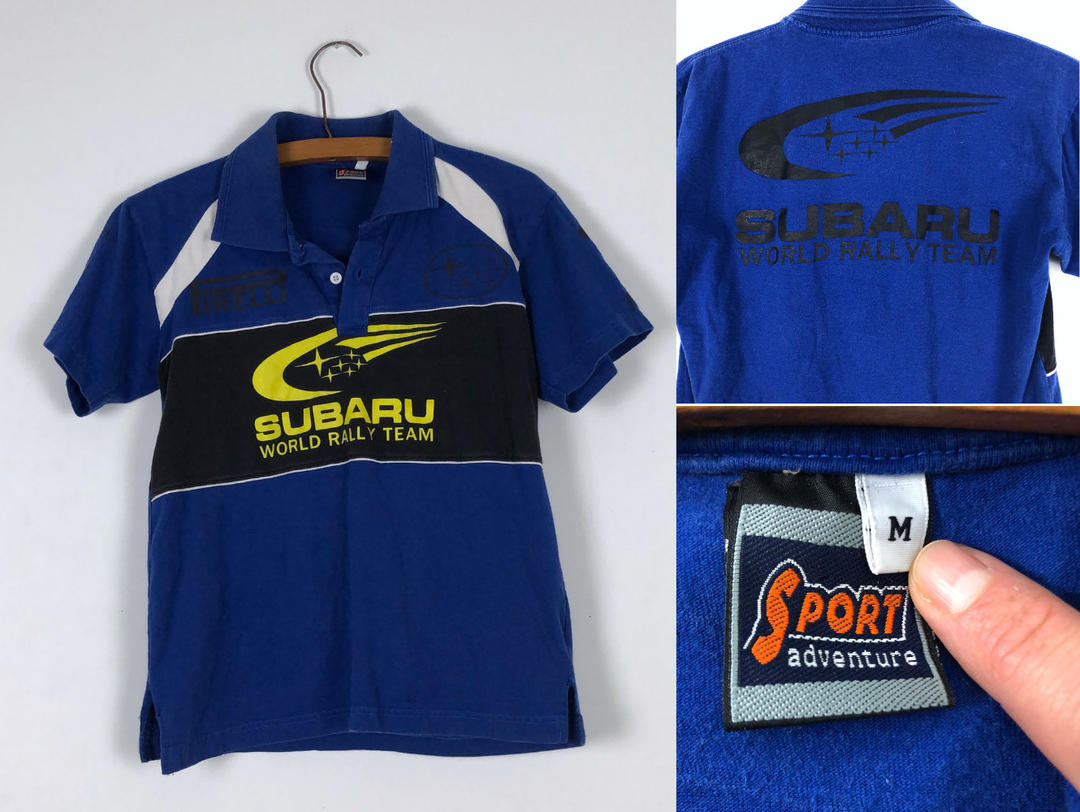 1990s Vintage Subaru World Rally Team Polo - Blue and | High Energy ...
