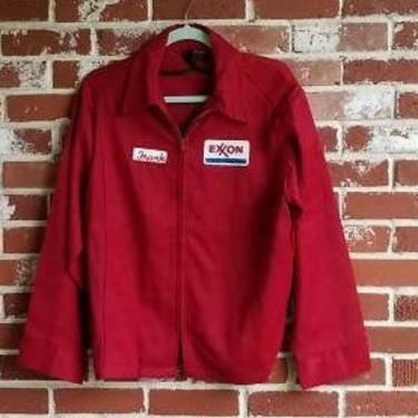 Vintage 50s/60s Exxon Jacket WorkwearUnion Made Red | Flashback Vintage ...