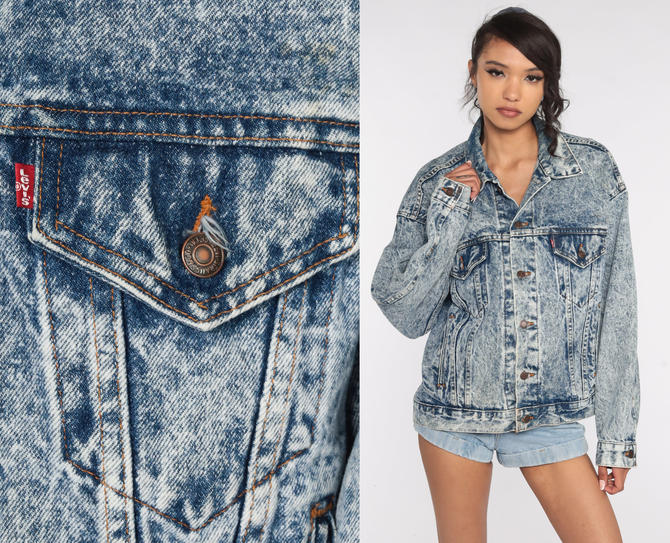 Acid wash levis jacket store