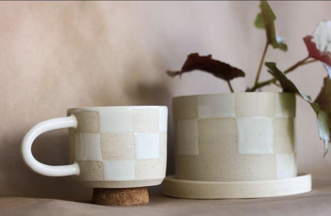 Cay Ceramics |Checkerboard Planter | Good Neighbor | Baltimore, MD