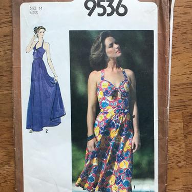 Vintage Simplicity 9536 Sundress Pattern | 70s 80s Retro Dress | Blind ...