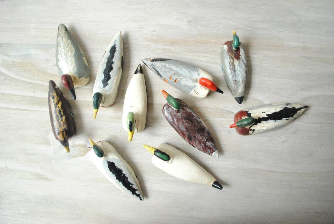 Vintage Handmade Duck Decoys, Lot of 10 Small Duck Decoys, Wooden ...