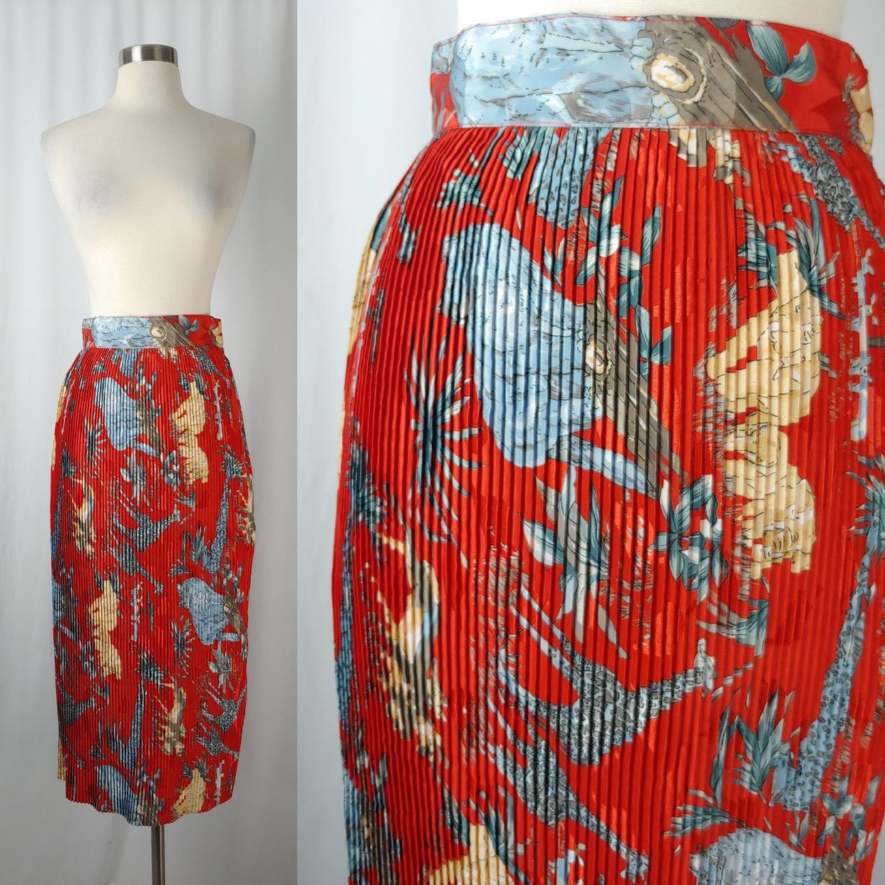 Vintage Eighties Aimee Boone Original Red Accordion Pleat | Janet ...