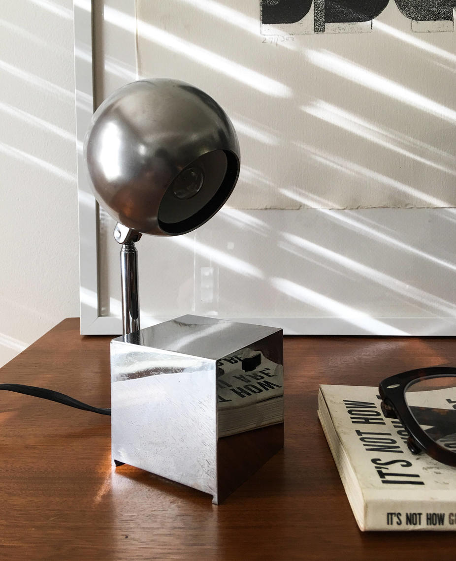 Michael Lax 1965 Lytegem Lightolier Telescopic Eyeball Task Lamp Chrome ...