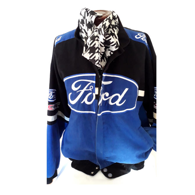 Vintage BLUE FORD Jacket, FORD big logo race car jacket, | Retrospect ...