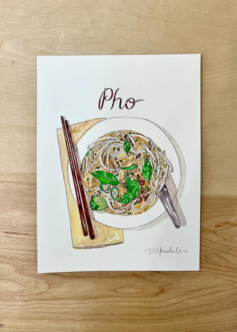 Pho Origional Watercolor Painting | Marcella Kriebel Art + Illustration ...