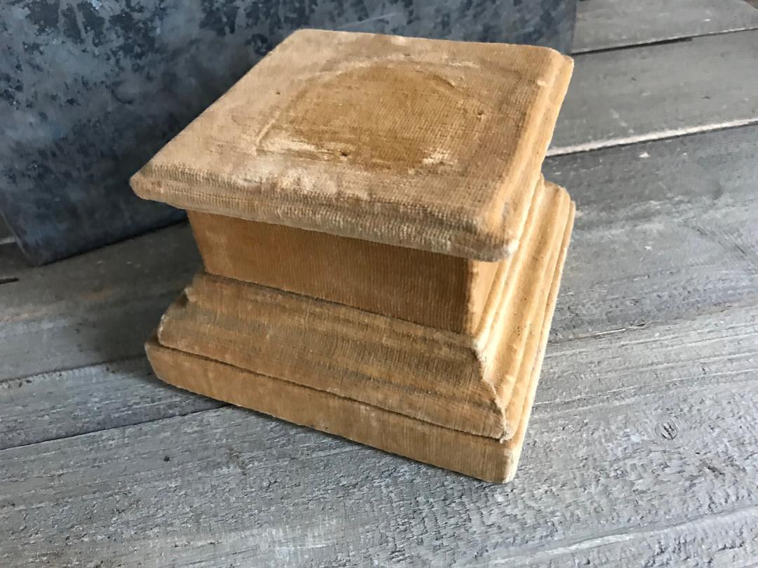Antique French Velvet Plinth, Socle, Pedestal, Statue Base, Gold Velvet ...