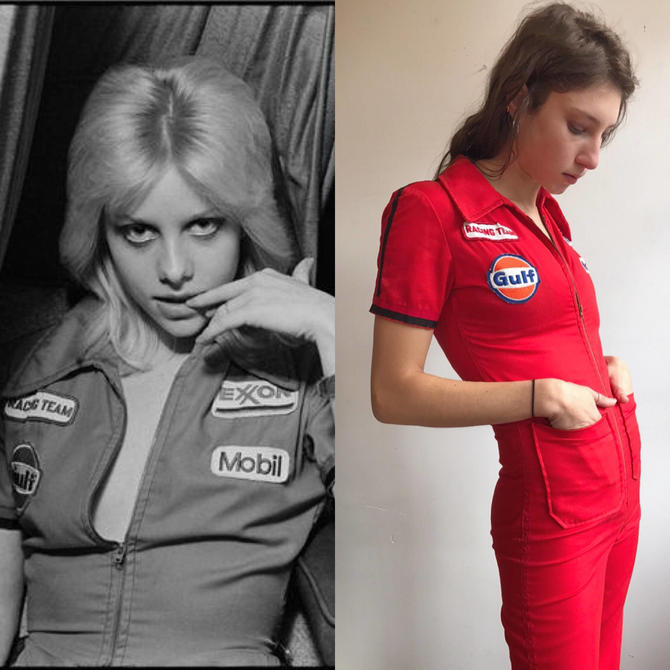 Vintage 70's Racing Pit Crew Jumpsuit/Zip Up Car Racing | Bottle of ...