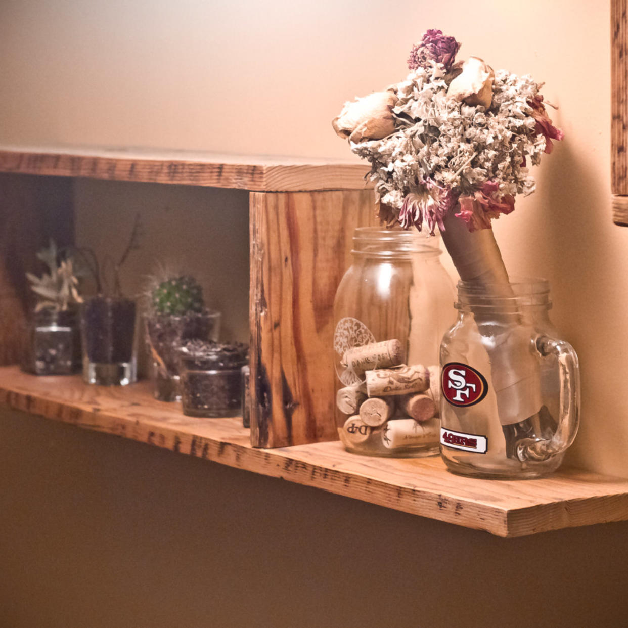 Reclaimed Wood Shadow Box Shelving | Evans Woodshop Design - San ...