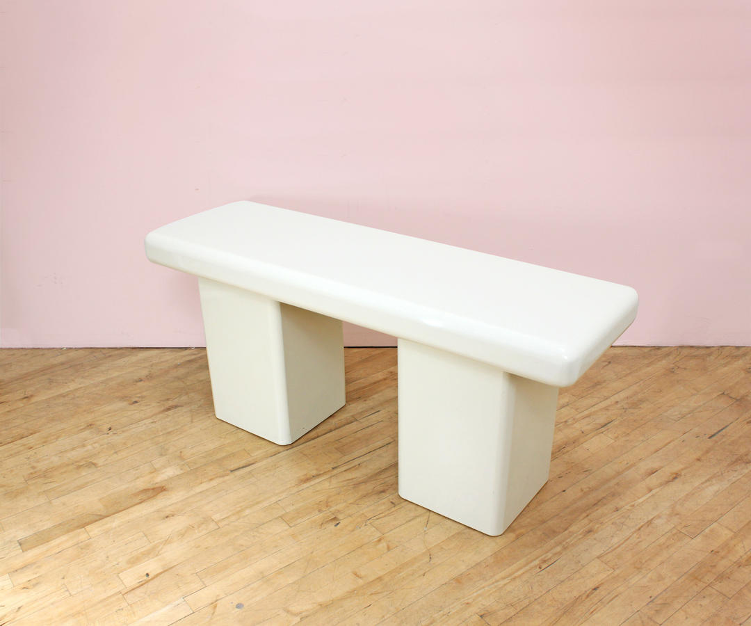 Chiclet Table Console Lacquer Bench Vintage Curved 80s California Look ...