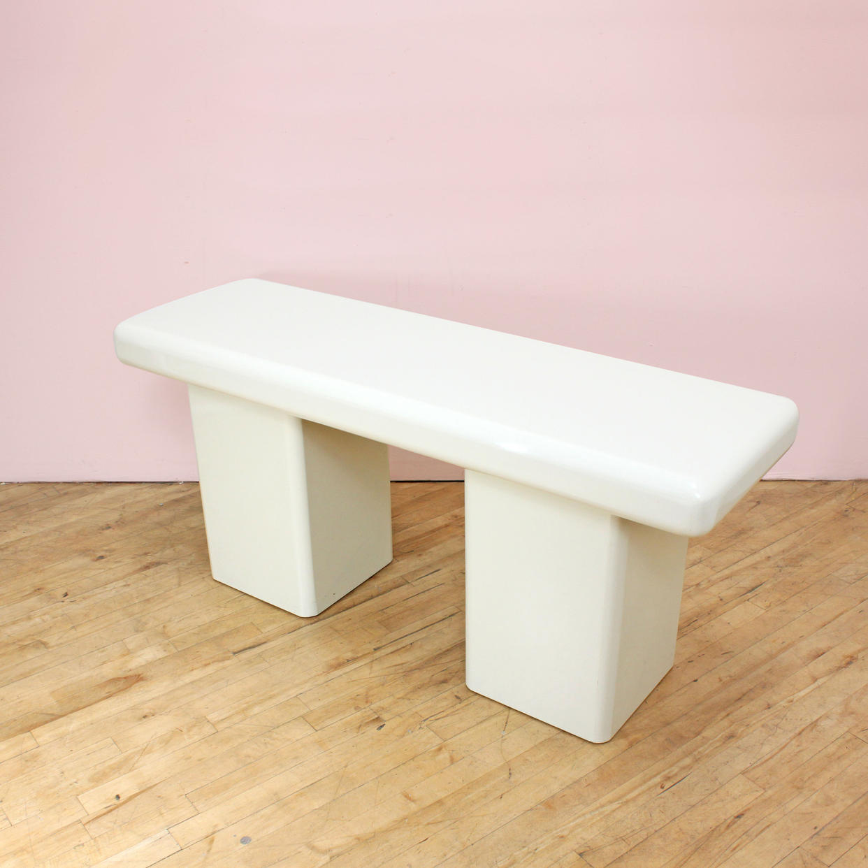 Chiclet Table Console Lacquer Bench Vintage Curved 80s | 330 Modern ...
