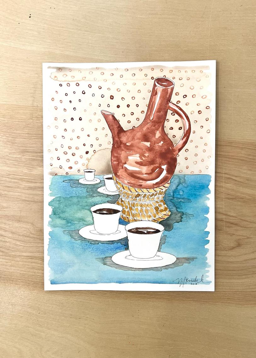 Ethiopian Coffee Original Watercolor Painting | Marcella Kriebel Art ...