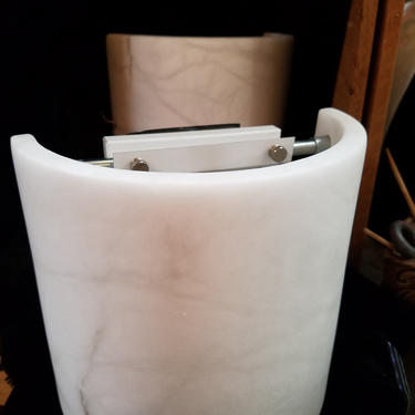 Pair Alabaster Marble Half Cylinder 8 in Sconces. | Earthwise ...