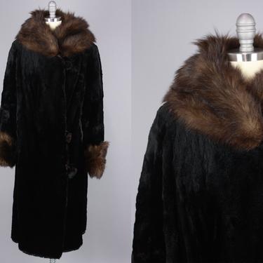 1920s Black Fur Coat with Brown Fur Collar & | Relic Vintage - Haight ...