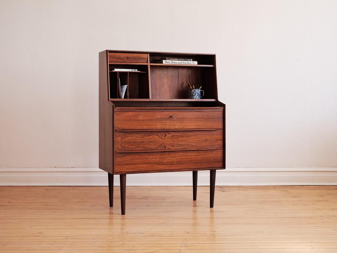 Mid Century Danish Modern Rosewood Secretary Desk | Spaced Out Studio ...