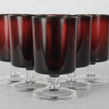 Vintage Ruby Red Luminarc Shot Glasses, France, Glassware, | 1882 Blue ...