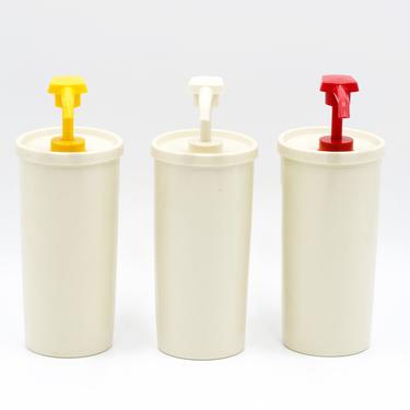 Tupperware Ketchup Mustard Mayo Dispensers, Vintage Condiment, 3-piece ...