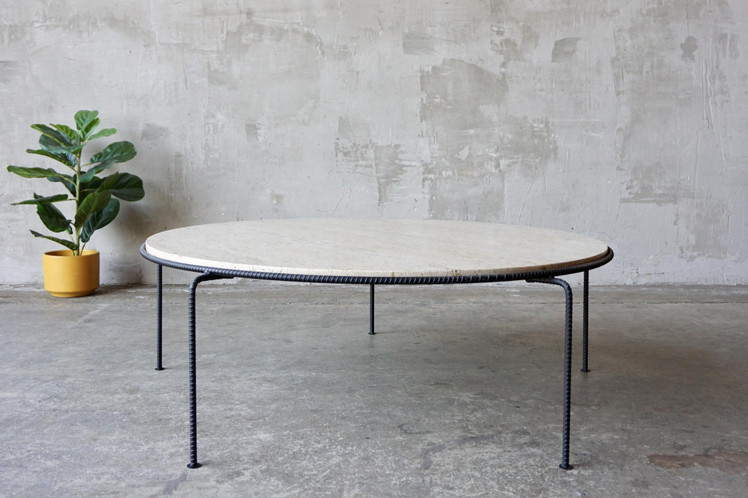 Iron & Travertine Coffee Table | F&F Vintage | Merced, CA