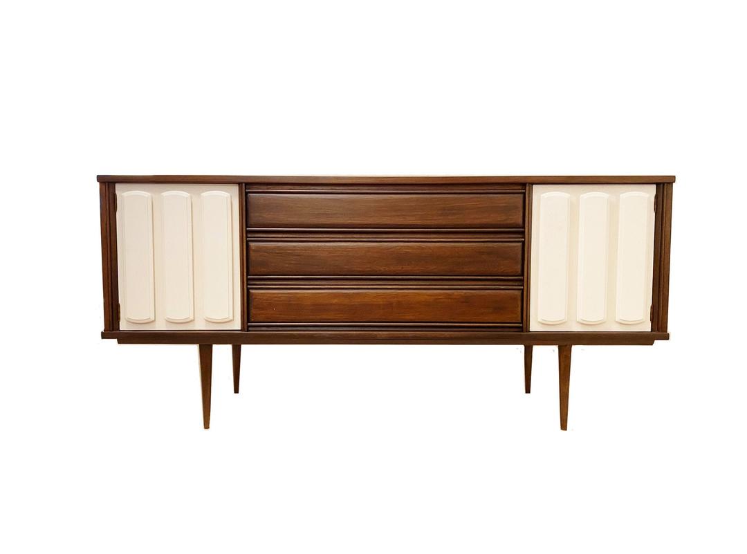 Vintage MCM Buffet In Wood and White | Mint Home | Chicago, IL