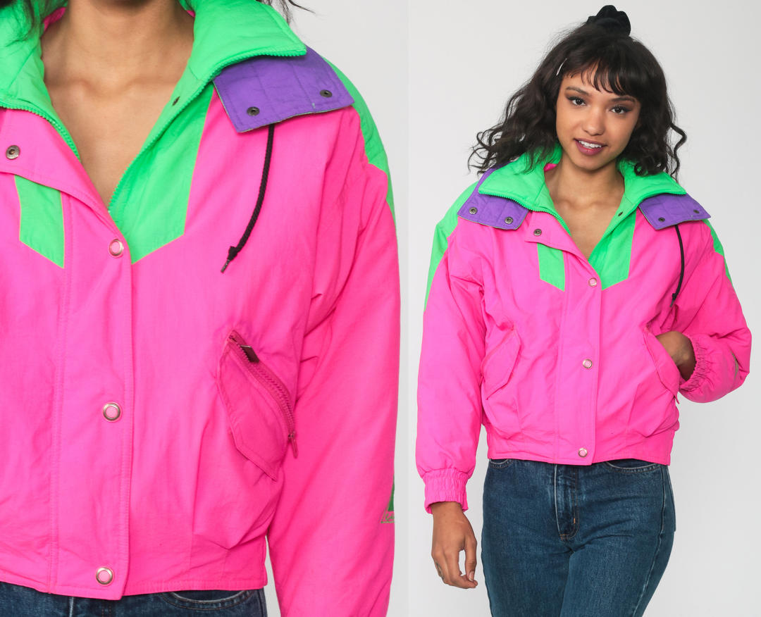 Neon Jacket Hot Pink Ski Jacket Winter Coat Puffy Jacket | Shop Exile ...