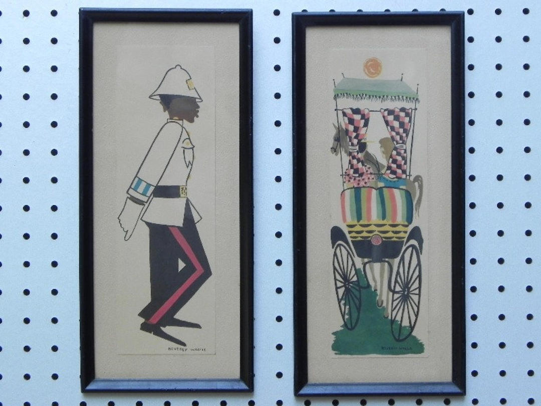 Pair Framed Beverly Wasile Prints -Vintage Bahamas Prints - Mid | I ...
