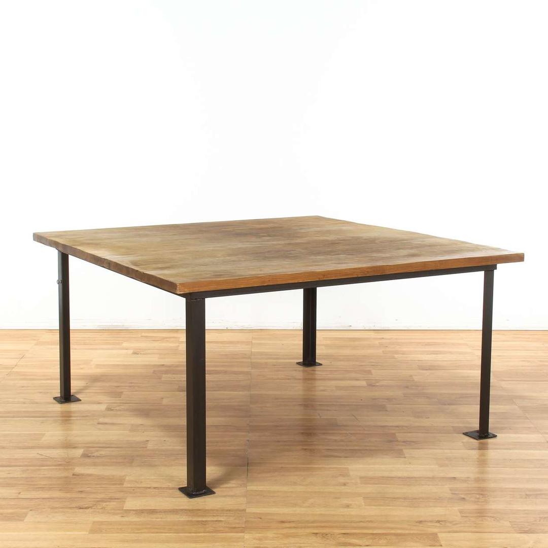 Square Rustic Wood Dining Desk Table | Loveseat (Los Angeles) | Vernon, CA
