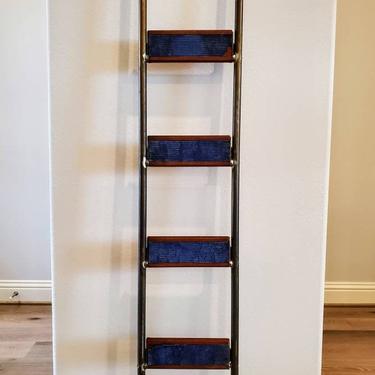 Vintage Mid-Century Yacht Mahogany Brass Folding Step Nautical | Lynx ...